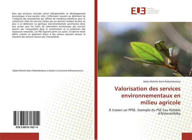 Valorisation des Services Environnementaux En Milieu Agricole von Rado ...
