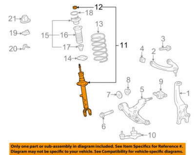 48520-80522 Toyota Absorber assy, shock, front lh 4852080522, New ...