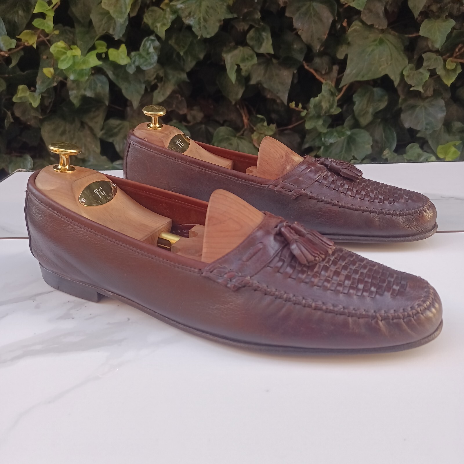 Salvatore Ferragamo Woven Leather Tasel Loafer Men's … - Gem