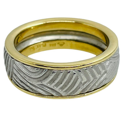 Unknown Hallmark Platinum & 18k Yellow Gold 7.9mm Wedding Band Ring Sz ...