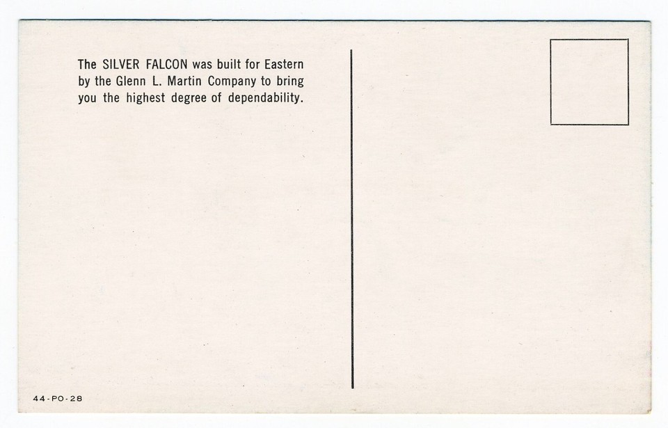 VINTAGE MID 1950'S EASTERN SILVER FALCON AIRPLANE POSTCARD | eBay
