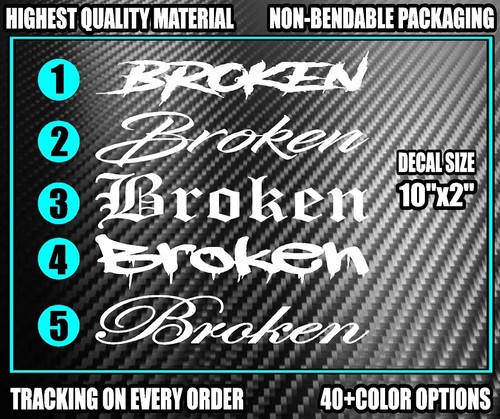 BROKEN 10" Vinyl Decal Sticker Diesel Truck JDM Car Turbo Boost Lifted ...