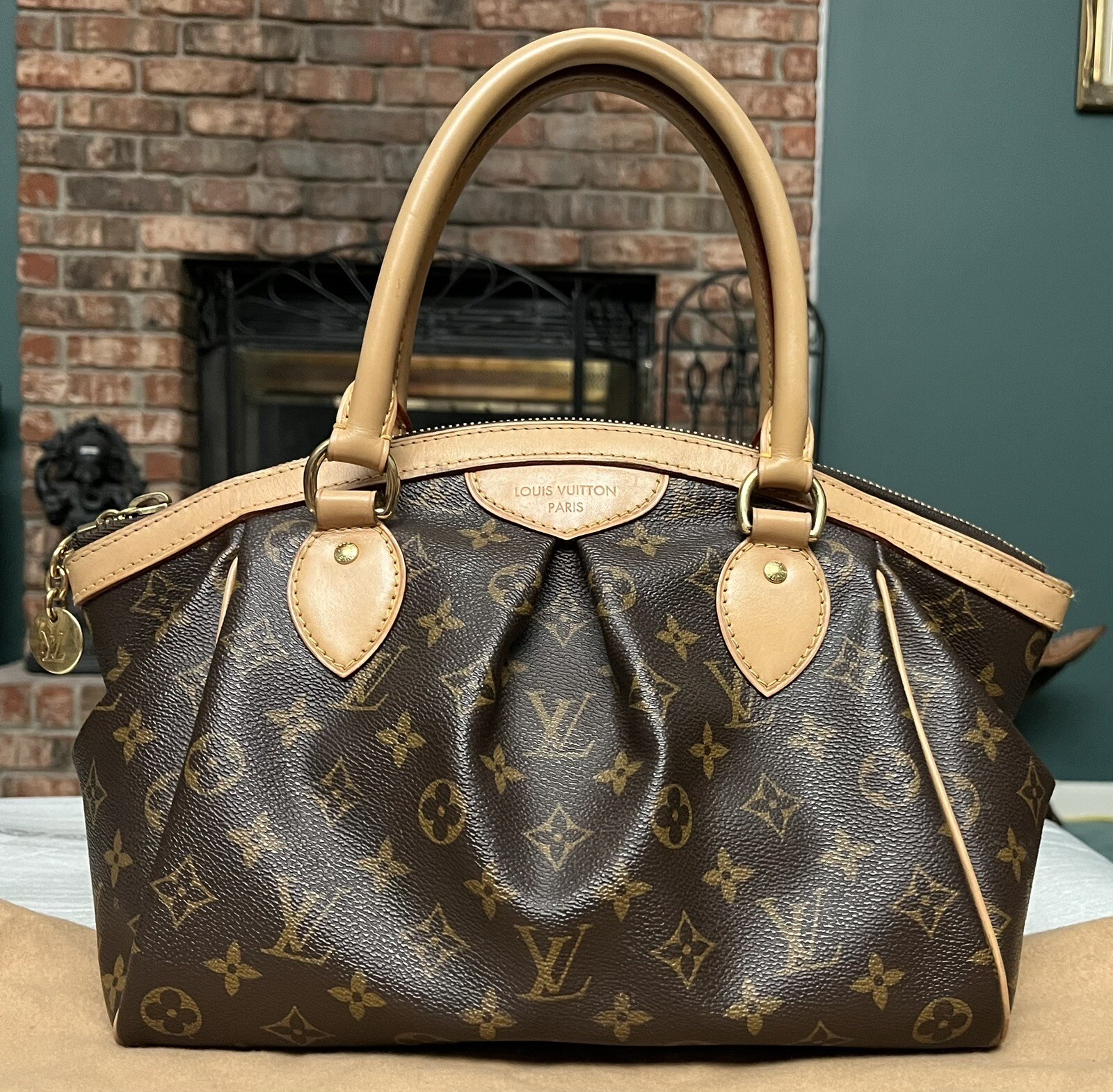 Louis Vuitton LV Monogram Tivoli PM Handbag Browns Canvas Bag Purse ...