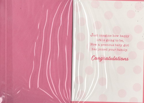 New Baby Girl Card Choice Of Designs For Birth Of Baby Daughter 7"x5 ...