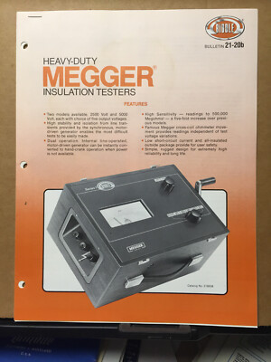 Vtg James Biddle Instruments Catalog Inserts 1981 Megger Insulation ...