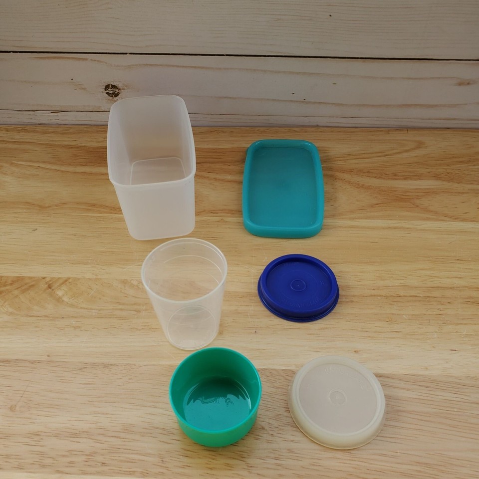 Tupperware Mini Containers Set Of 3 A Teal Smidget, A 2oz Midget, Mini ...