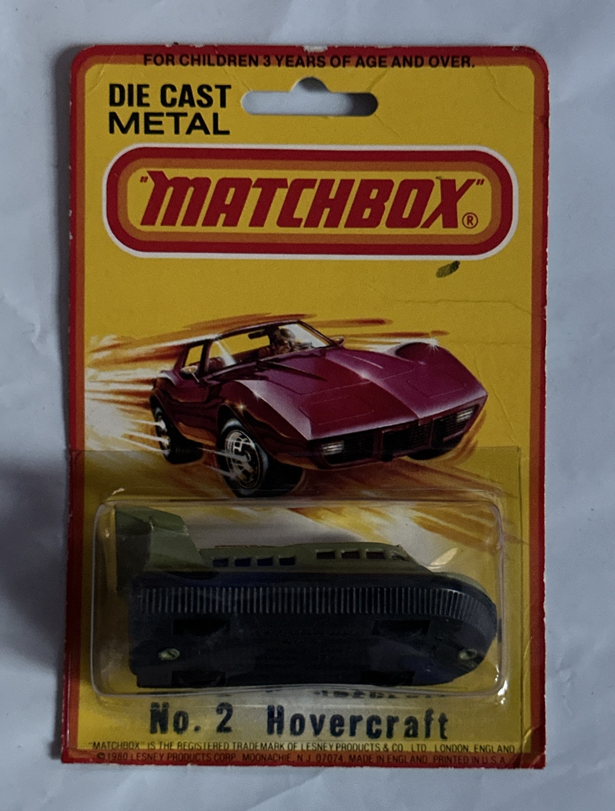 Lesney MATCHBOX Superfast #2 Hovercraft, Avacado Body, Purple Windows ...