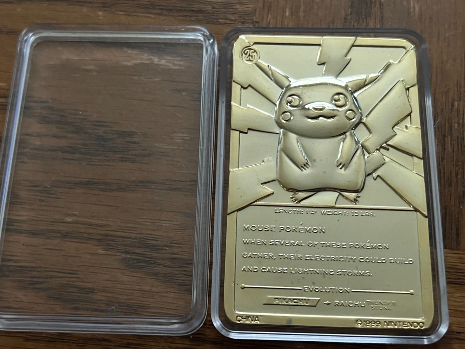1999 BK 23K Gold Plated Pokemon Pikachu Trading Card | eBay