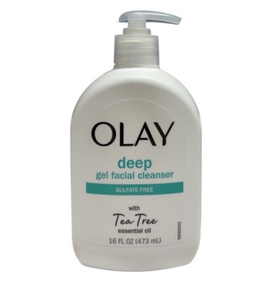 OLAY Deep Gel Facial Cleanser Tea Tree Essential Oil, Pump, Sulfate ...