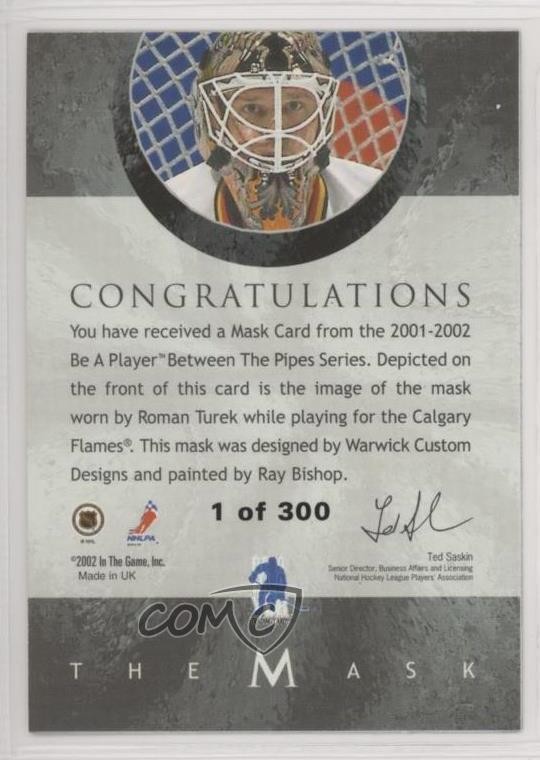 2001-02 ITG Be A Player Between the Pipes The Mask Silver /300 Roman ...
