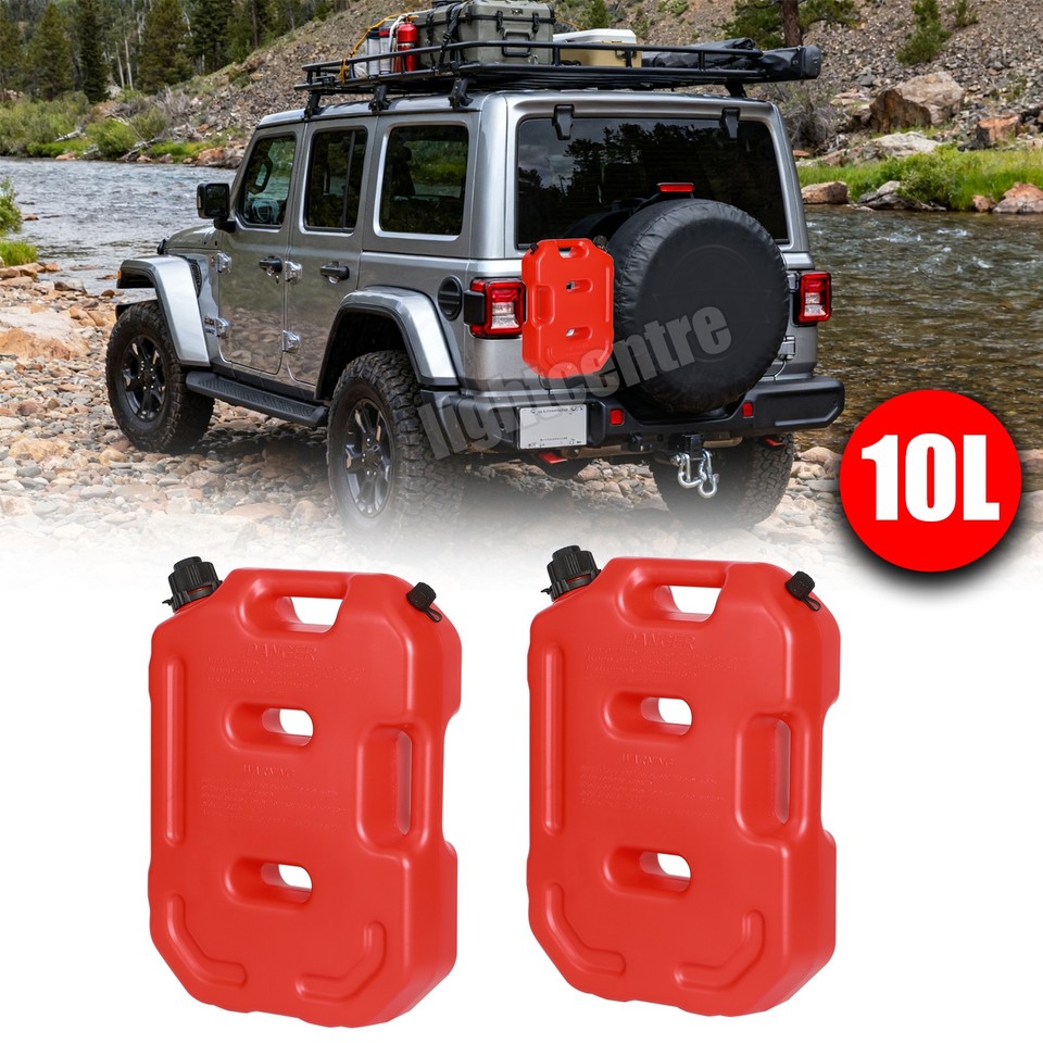 2x 2.6Gallon 10L Fuel Can Emergency Backup Gas Tank for ATV UTV Offroad ...