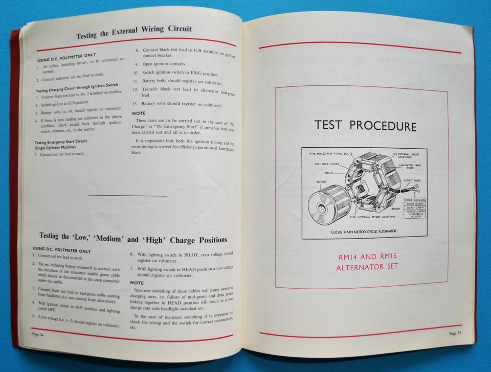 1950s-60s Lucas Electrical Service Manual Motorcycle Book BSA Triumph ...