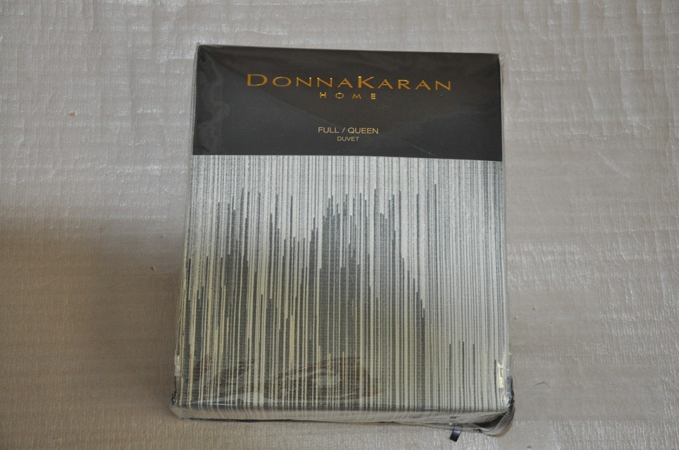 Donna Karan Ember Ombré Pattern Jacquard Charcoal Duvet Cover Full ...