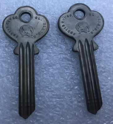 2X Vintage Curtis Key Co. Blank Key "Bulldog Logo" No. N2 Made in USA ...