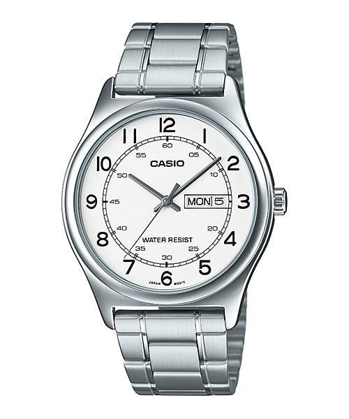 Casio Water Resist Mens Silver-tone Stainless Steel Dress Watch Black ...