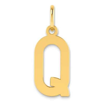 14K Yellow Gold Letter Q Initial Charm XNA1336Y/Q | eBay