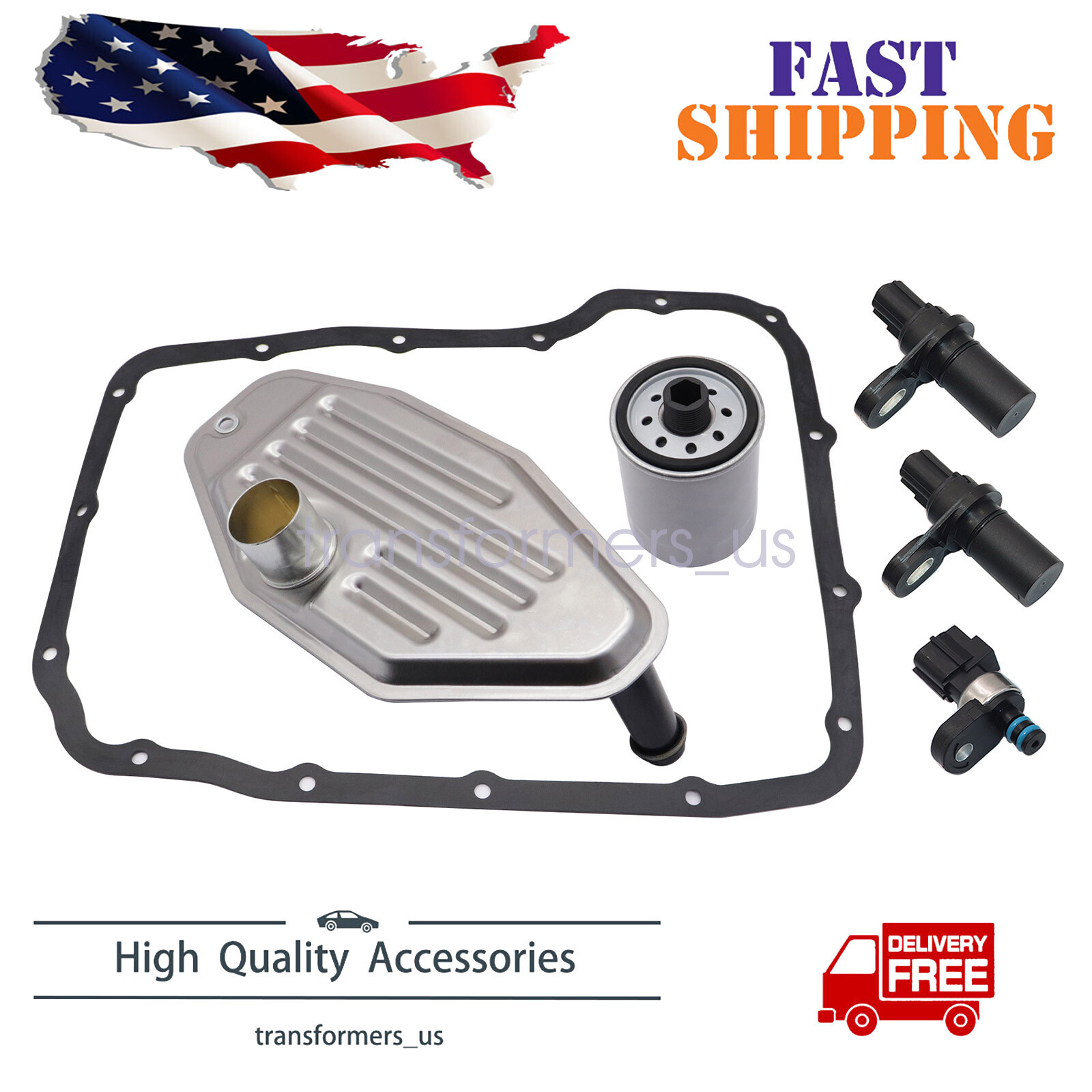 Transmission Sensors SET WITH 4WD Filter KIT Pan Gasket 45RFE 545RFE ...