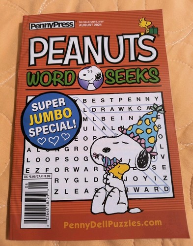 Peanuts Snoopy Word Seeks Puzzles Book by Penny Press August 2024 ...