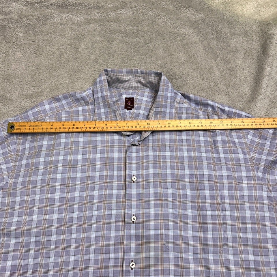 Robert Talbott Estate Mens Plaid Dress Shirt Size 20 Small Hole towards ...