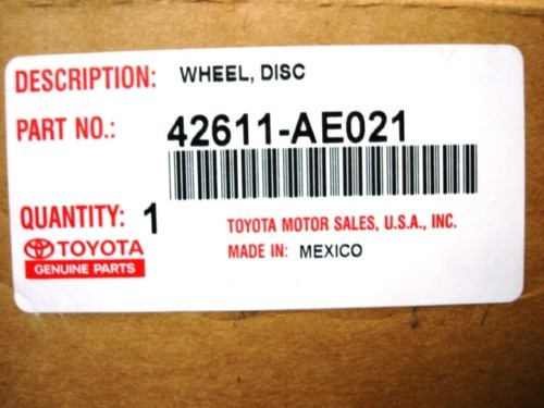 Fits 2004-10 Toyota Sienna 16x6-1/2in Wheel/Rim (steel) OEM 42611ae021 ...