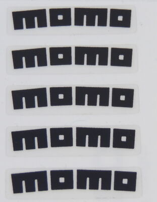MOMO Wheel Sticker Decals Set of 5 Alfa Romeo 1 1/2" x 3/8" Clear Black ...