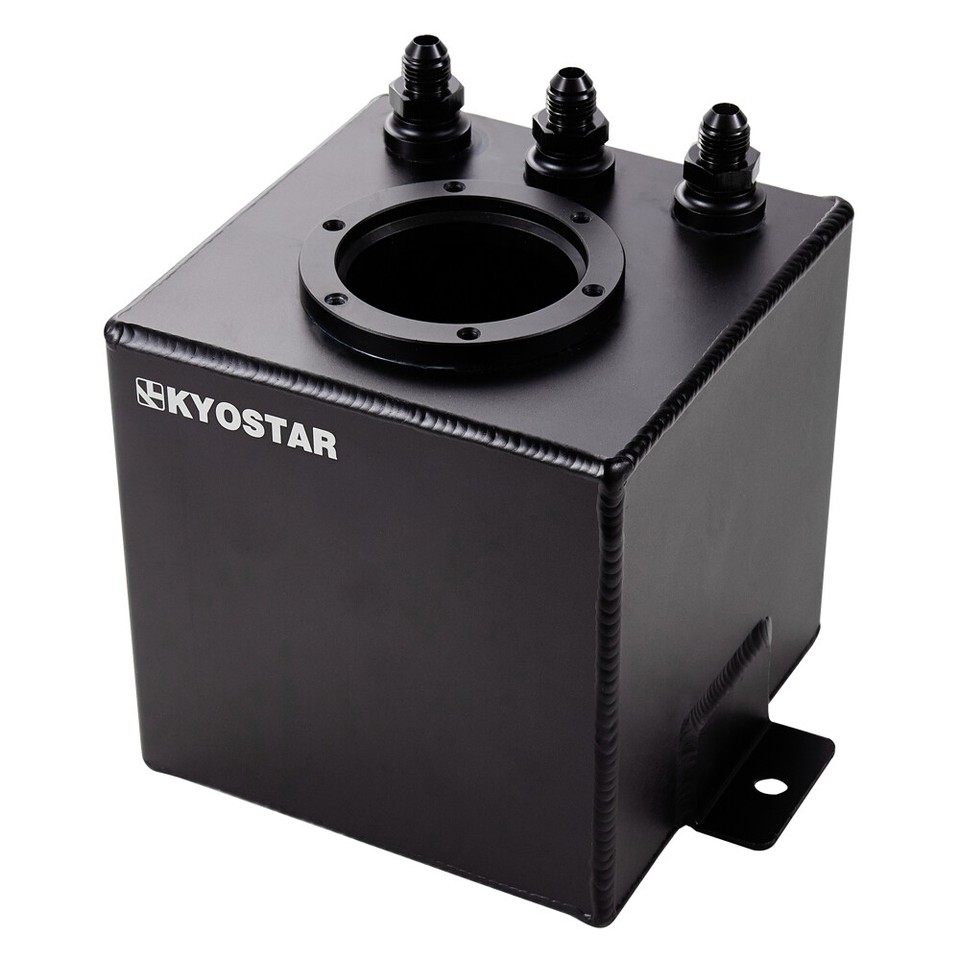 2L High Flow Swirl Fuel Surge Tank AN6 Black For 044 External Fuel Pump ...