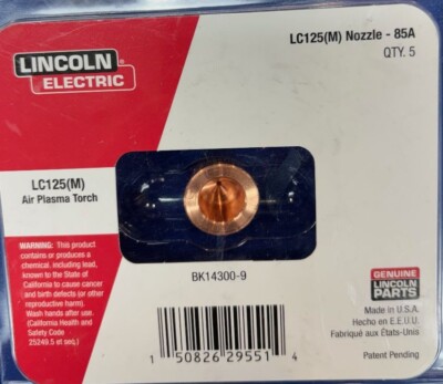 (5) pack Lincoln Electric BK14300-9 85 amp Nozzle LC125 LC125M OEM | eBay
