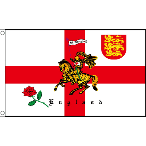 ENGLAND SAINT GEORGE CHARGER FLAG 3' x 5' - ENGLISH FLAGS 90 x 150 cm ...