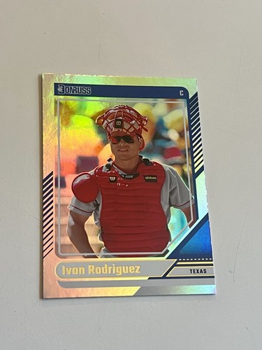 IVAN RODRIGUEZ Texas Rangers 2024 Donruss Baseball Card #35 HOLO ...