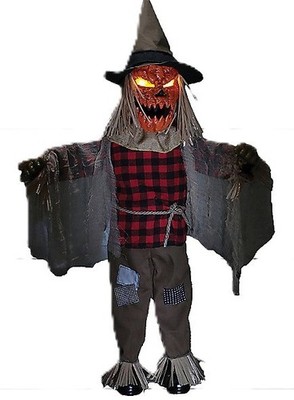 36" Twitching Scarecrow Animated Halloween Haunted Prop Decoration ...