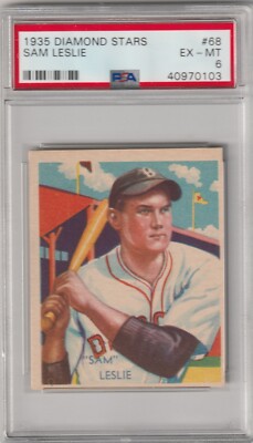 1935 Diamond Stars #68 Sam Leslie of Brooklyn Dodgers, PSA 6 (Excellent ...