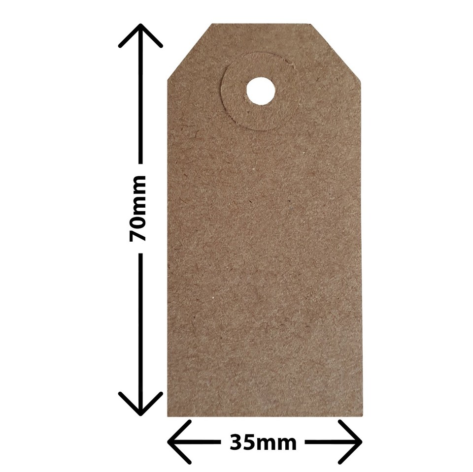 100 x Card Gift Tags Strung Brown Buff Wedding Name Cards Present ...