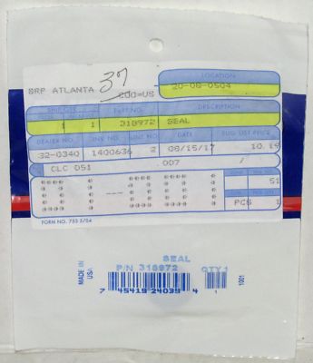 NEW EVINRUDE JOHNSON GENUINE PARTS MARINE BOAT SEAL PART NO. 318972 | eBay