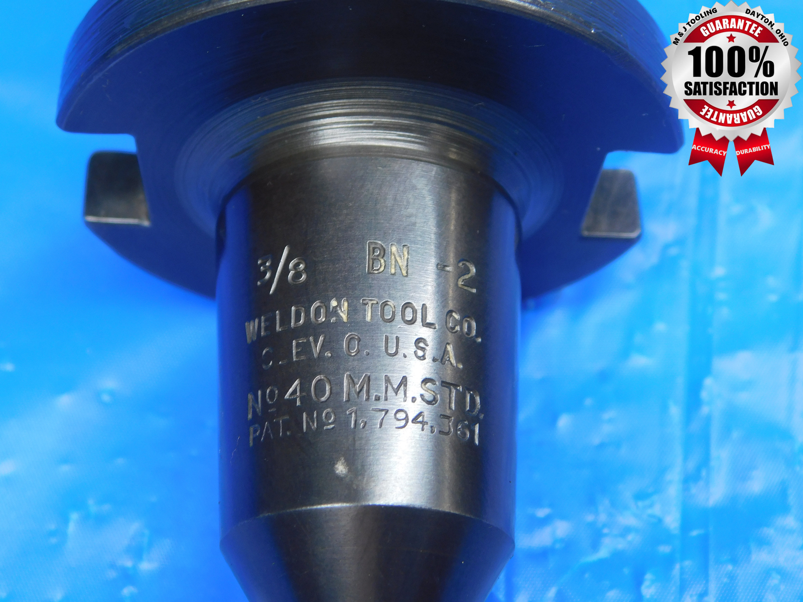 NMTB40 WELDON TOOL CO. 3/8 I.D. SOLID END MILL TOOL HOLDER .375 3/8 BN ...