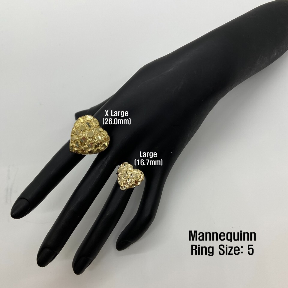 10k Solid Gold Nugget Heart Love Ring for Women Girl | eBay