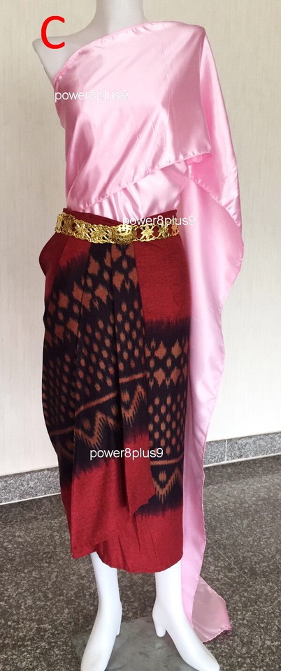 Traditional Thai Costume Wedding Dress Wrap Sinh Skirt Cloth Carnival ...