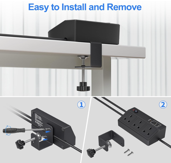 Desk Power Socket with USB C Slots, HAFINO PD 20W Fast Charging 2M ...