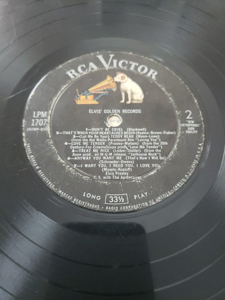 Elvis Presley LPM-1707 Golden Records LP H 10S/10S Blue Lettering ...