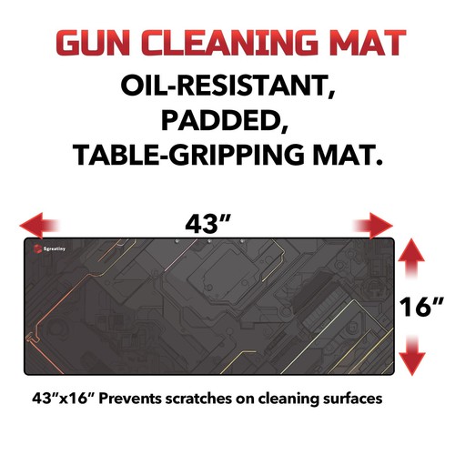 43"x 16" Large Gun Cleaning Mat,Work mat,Double Thickness Anti Slip ...