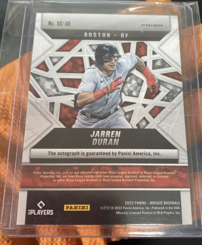 2022 Panini Mosaic Prizm Scripts Jarren Duran RC Autograph SC-JD⚾️🏆🇺🇸 ...