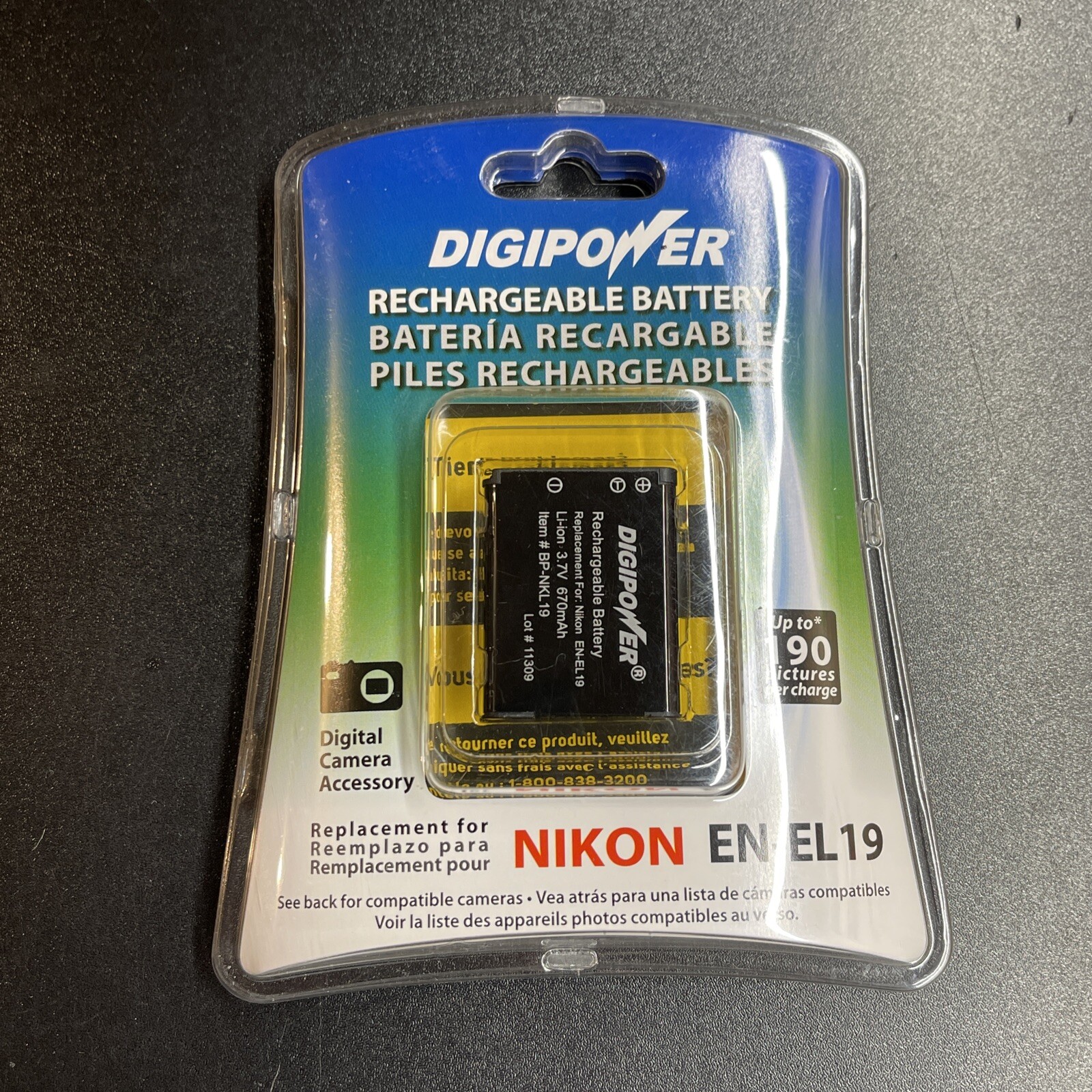 Digipower Rechargeable Battery (BPNKL19) for Nikon Camera EN-EL19 New ...