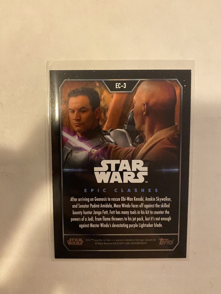 Mace Windu Jango Fett Epic Clashes EC-3 Topps Star Wars Flagship Line ...