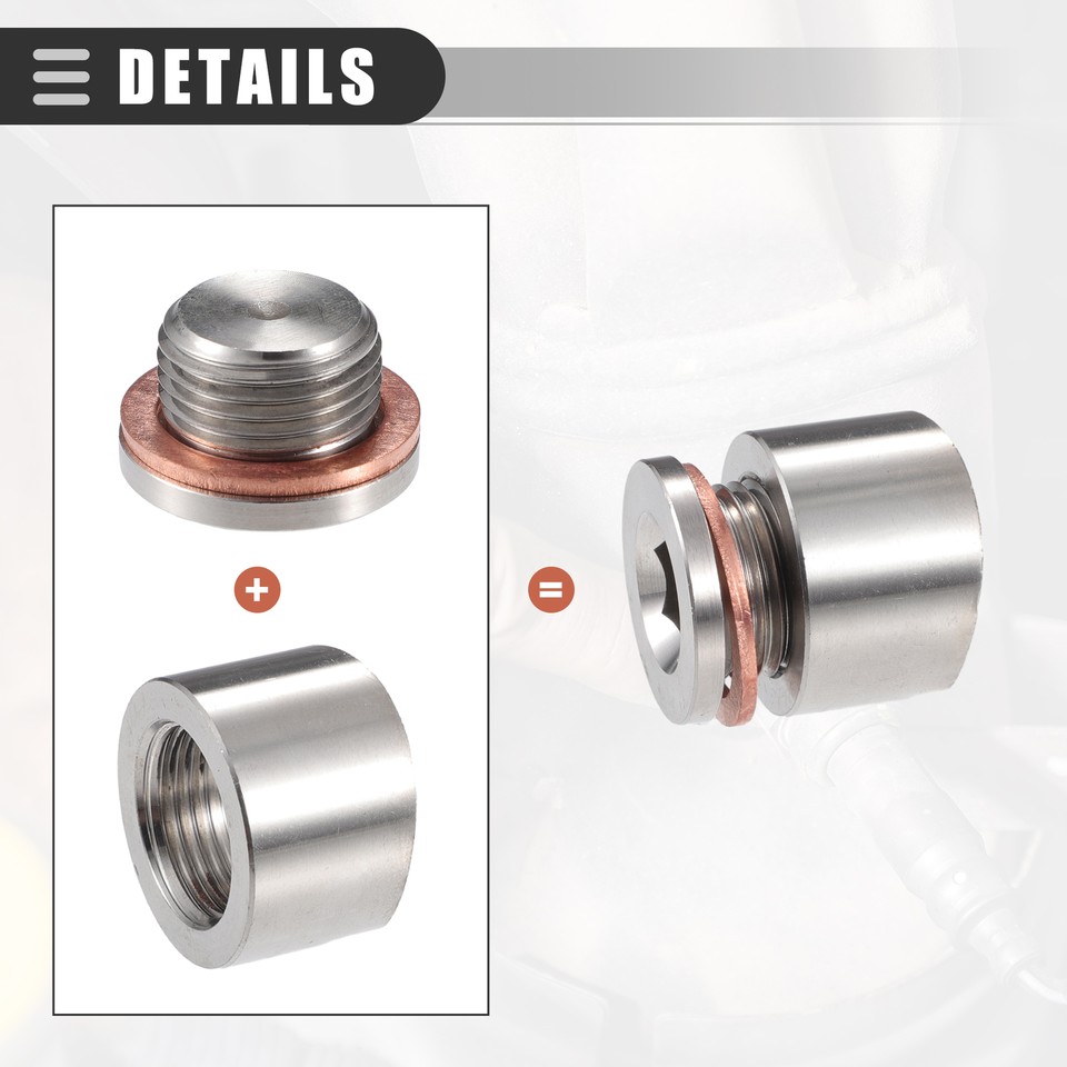 2 Set O2 Oxygen Sensor Bung M18 x 1.5 Thread Exhaust Weld in Bung with ...