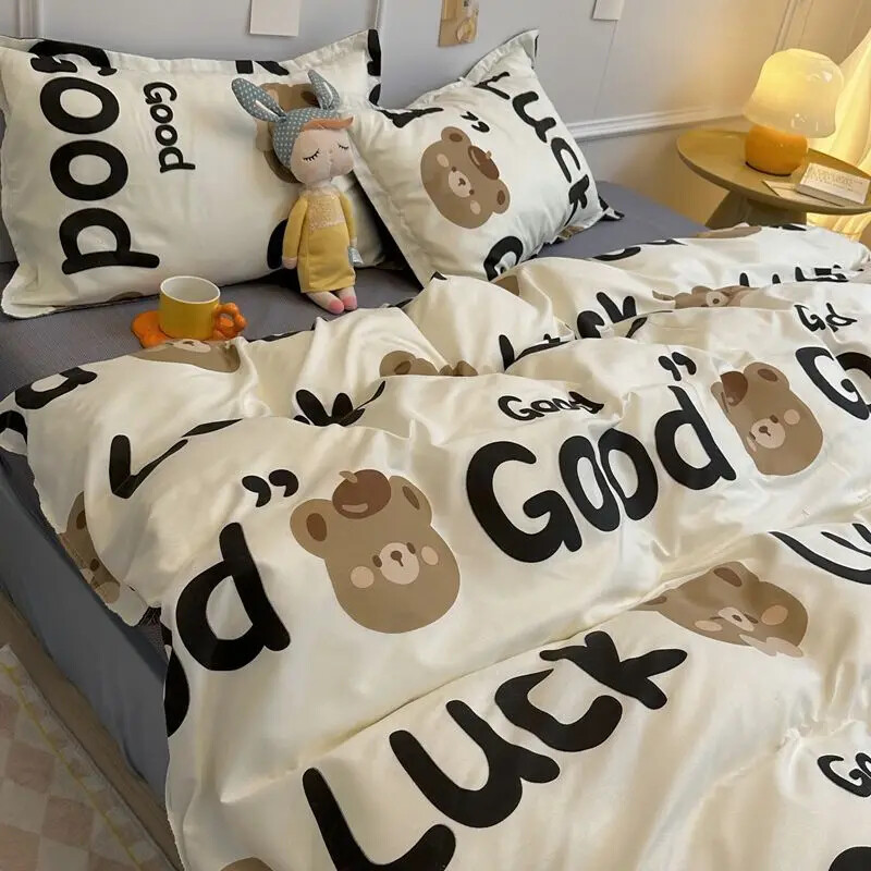 Vintage Floral Bedding Set Duvet Cover Flat Bed Sheet Pillowcases ...