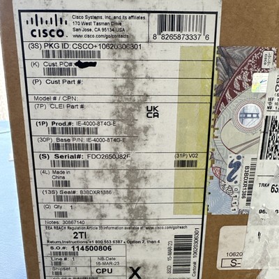 Cisco IE-4000-8T4G-E Industrial Ethernet 4000 Series Switch | eBay