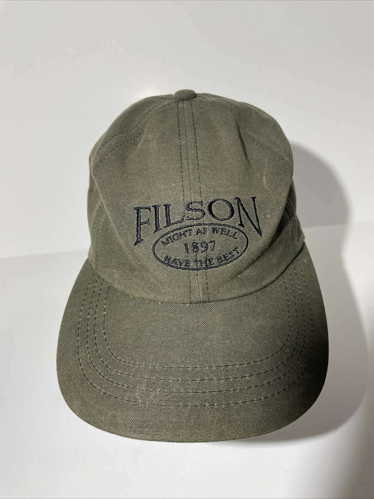 Filson Ottergreen Tin Cloth Waxed Baseball Cap Hat *S… - Gem