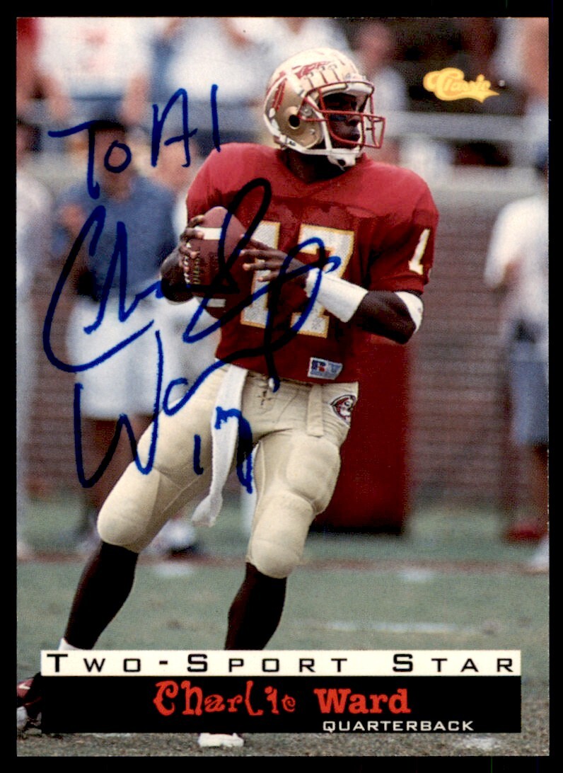 1994 Classic Charlie Ward ON Card IP Auto RC INSCRIBED FSU #82 ...