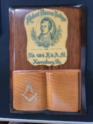 Vintage Masonic Wood Plaque Harrisburg PA Lodge 464 Freemason 7 X 10in ...