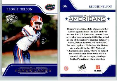 Reggie Nelson 2007 Press Pass All Americans #86 Florida Jaguars Bengals ...