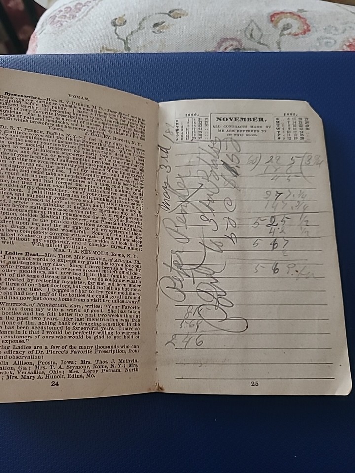 1881 Pierce’s Memorandum & Account Book for Farmers Mechanics & All 48 ...